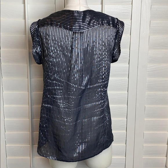 J. Crew | Tops | Jcrew Black Sheer Shimmer Blouse Silk Blend Size S ...